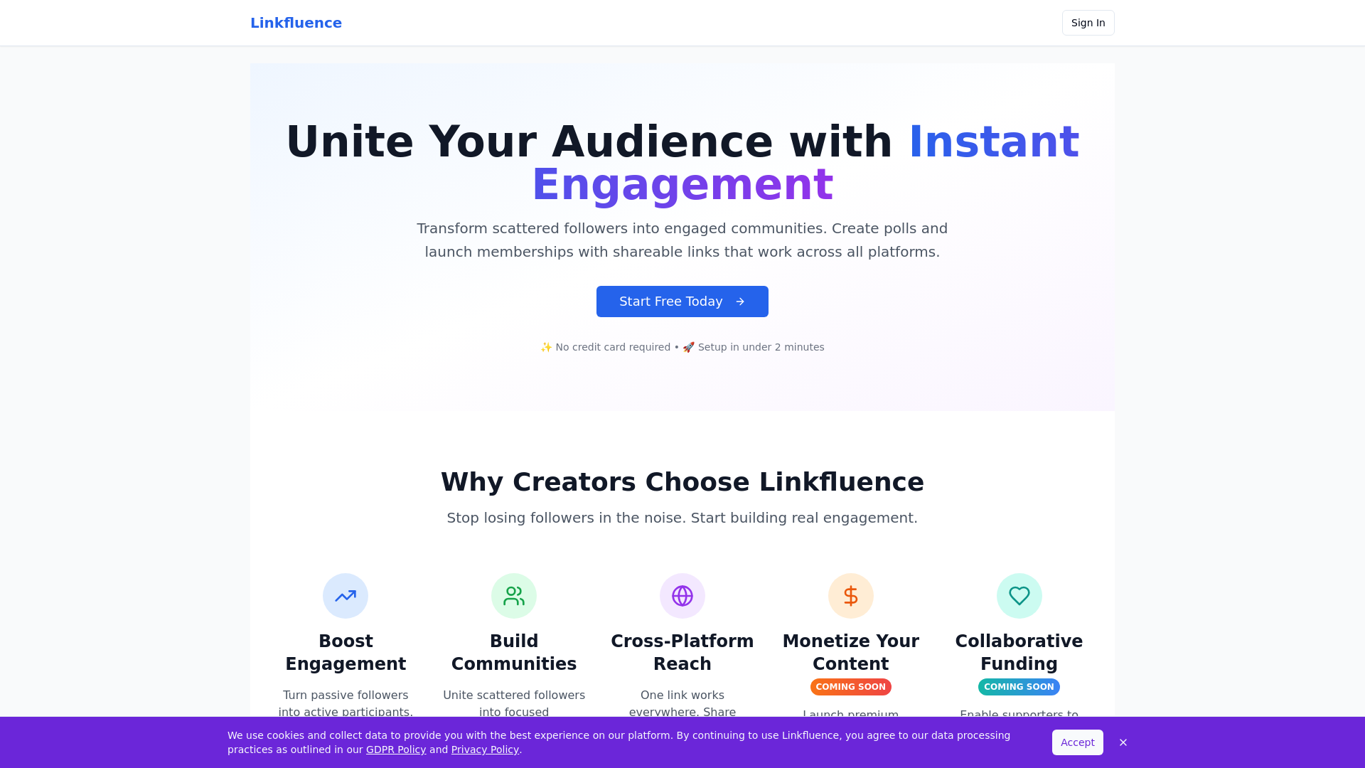 Linkfluence - Unite Your Audience with Instant Engagement Links