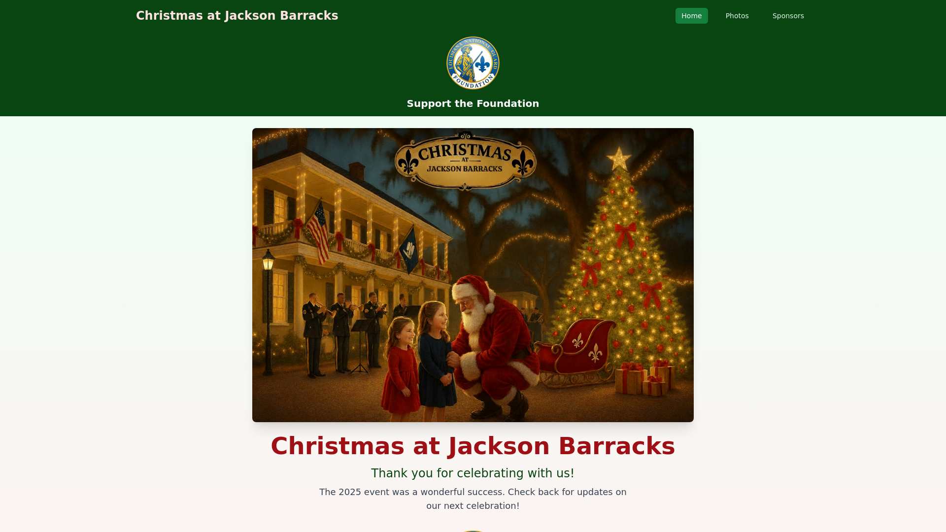 Christmas at Jackson Barracks - Louisiana National Guard Foundation