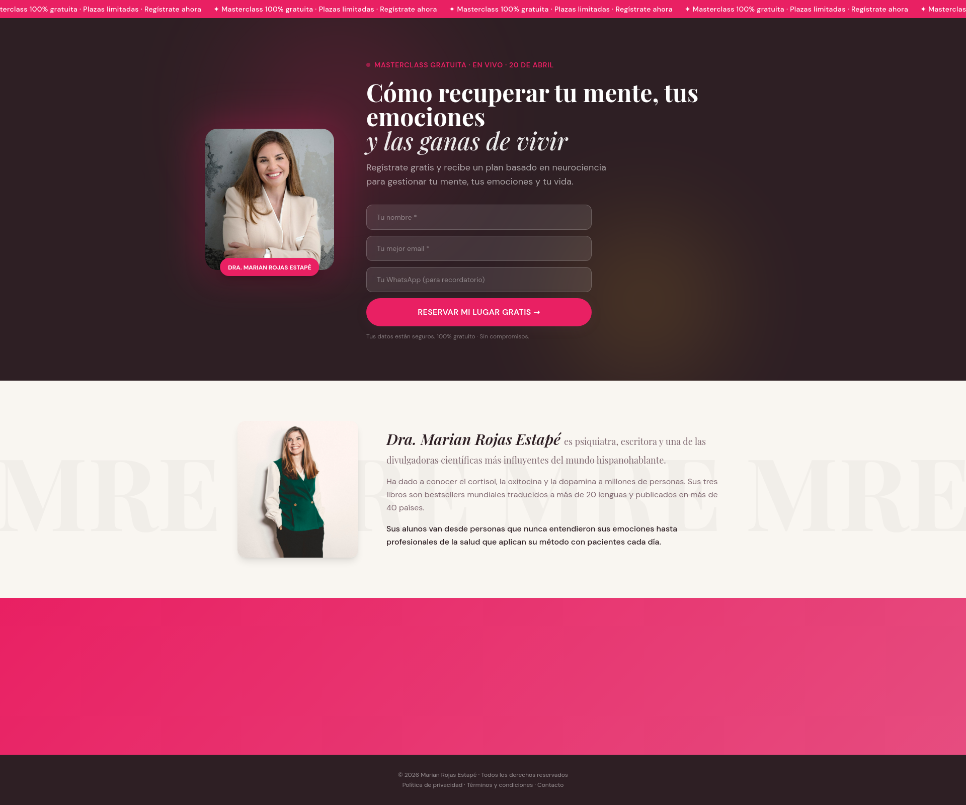 Masterclass Gratuita - Marian Rojas Estapé