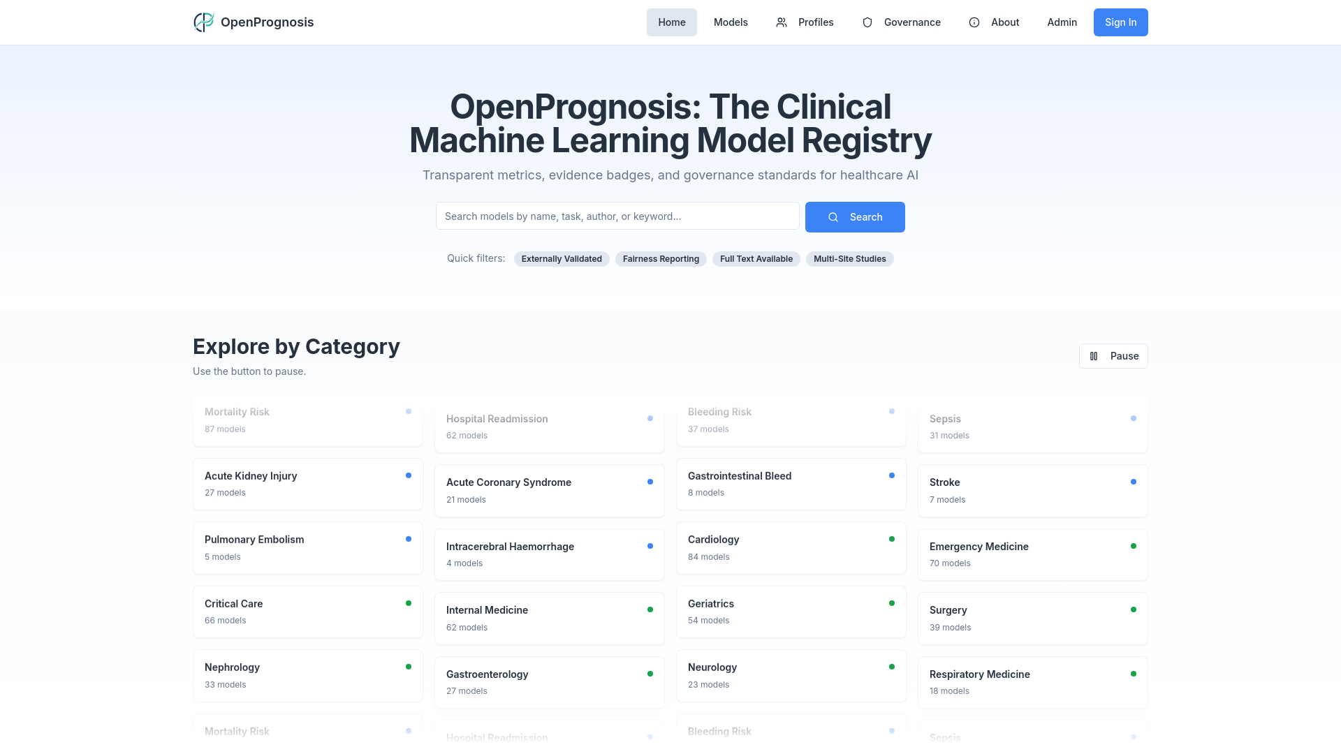 OpenPrognosis - Clinical ML Model Registry