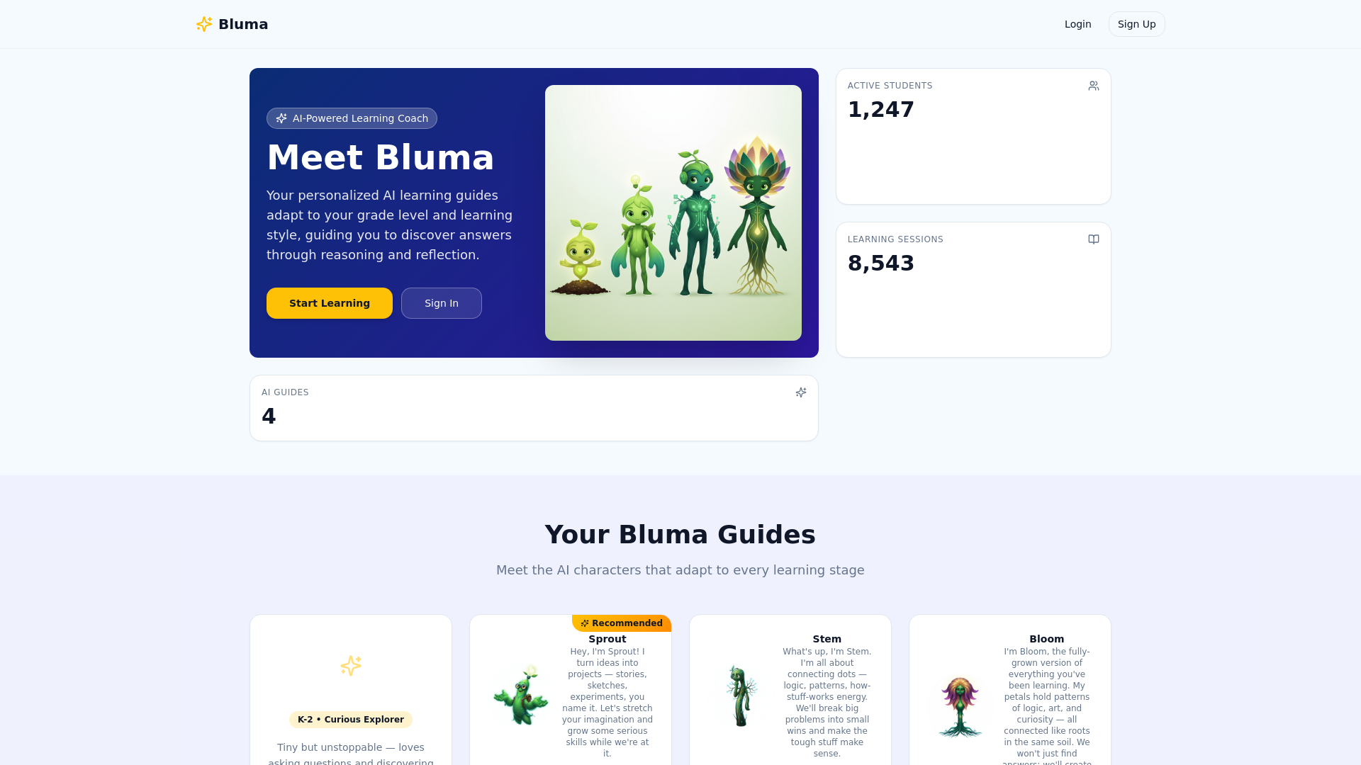 Bluma - AI Tutor for K-12 Students