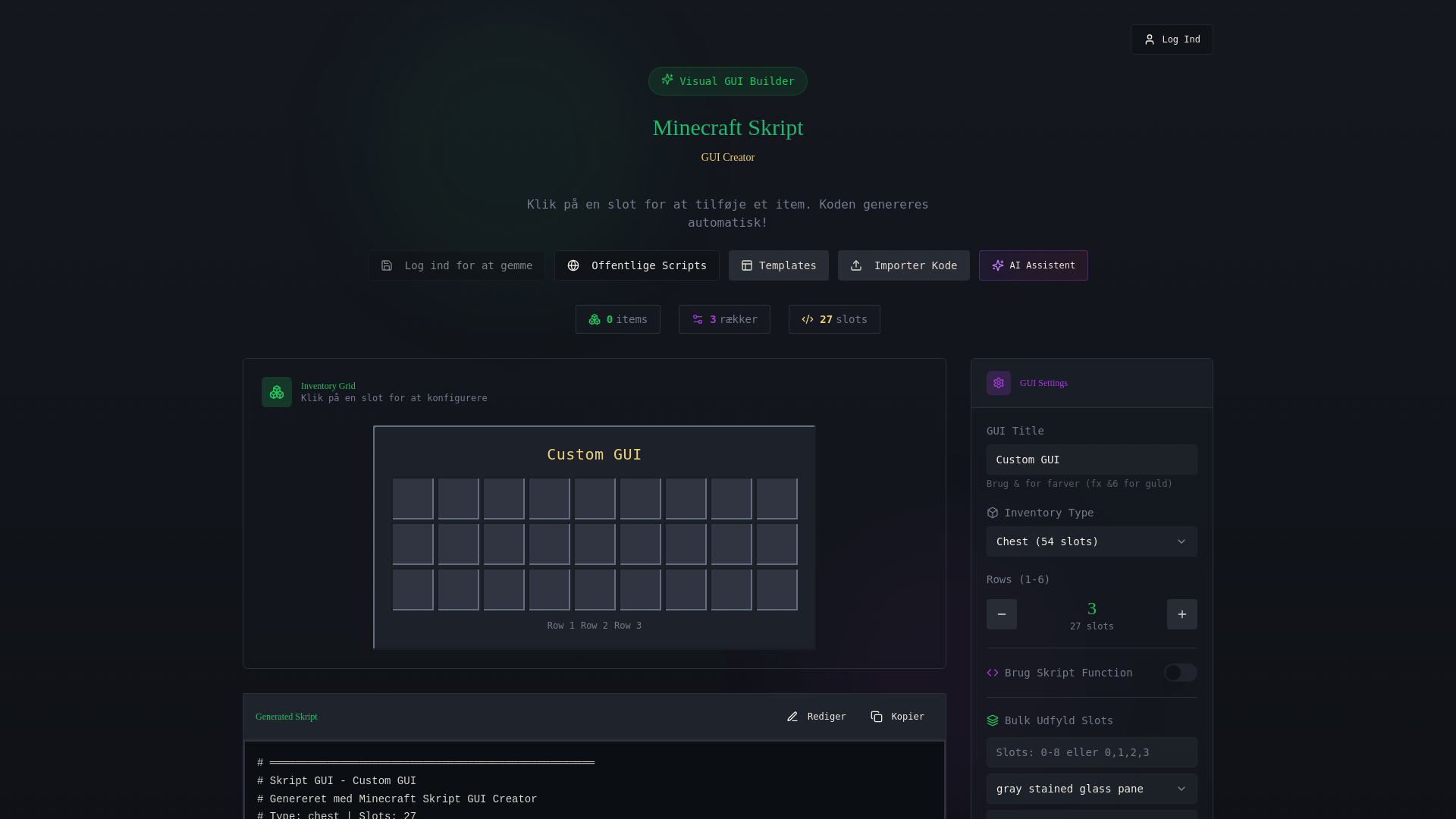 Minecraft Skript GUI Creator