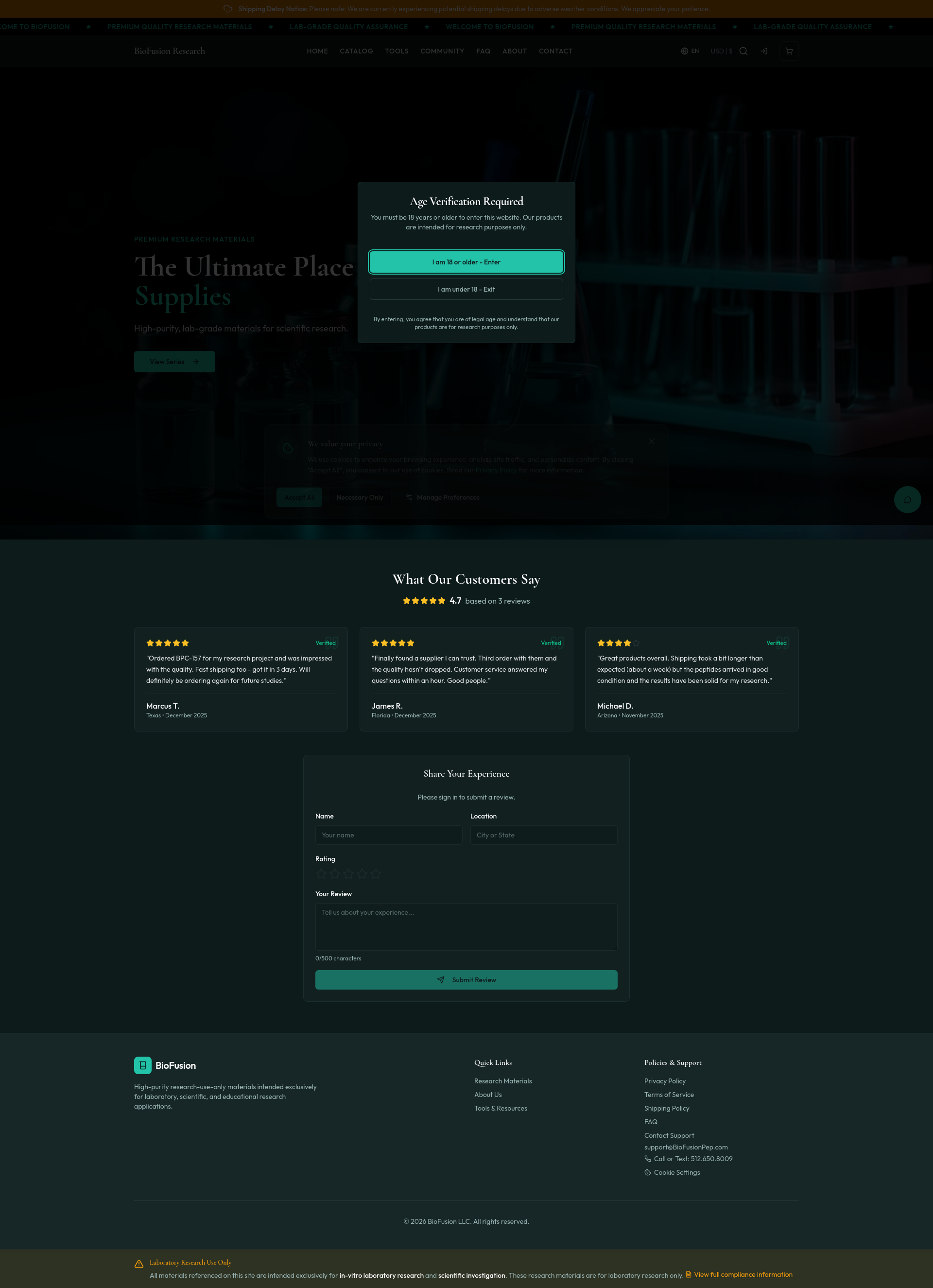 BioFusion Research - Premium Research Materials