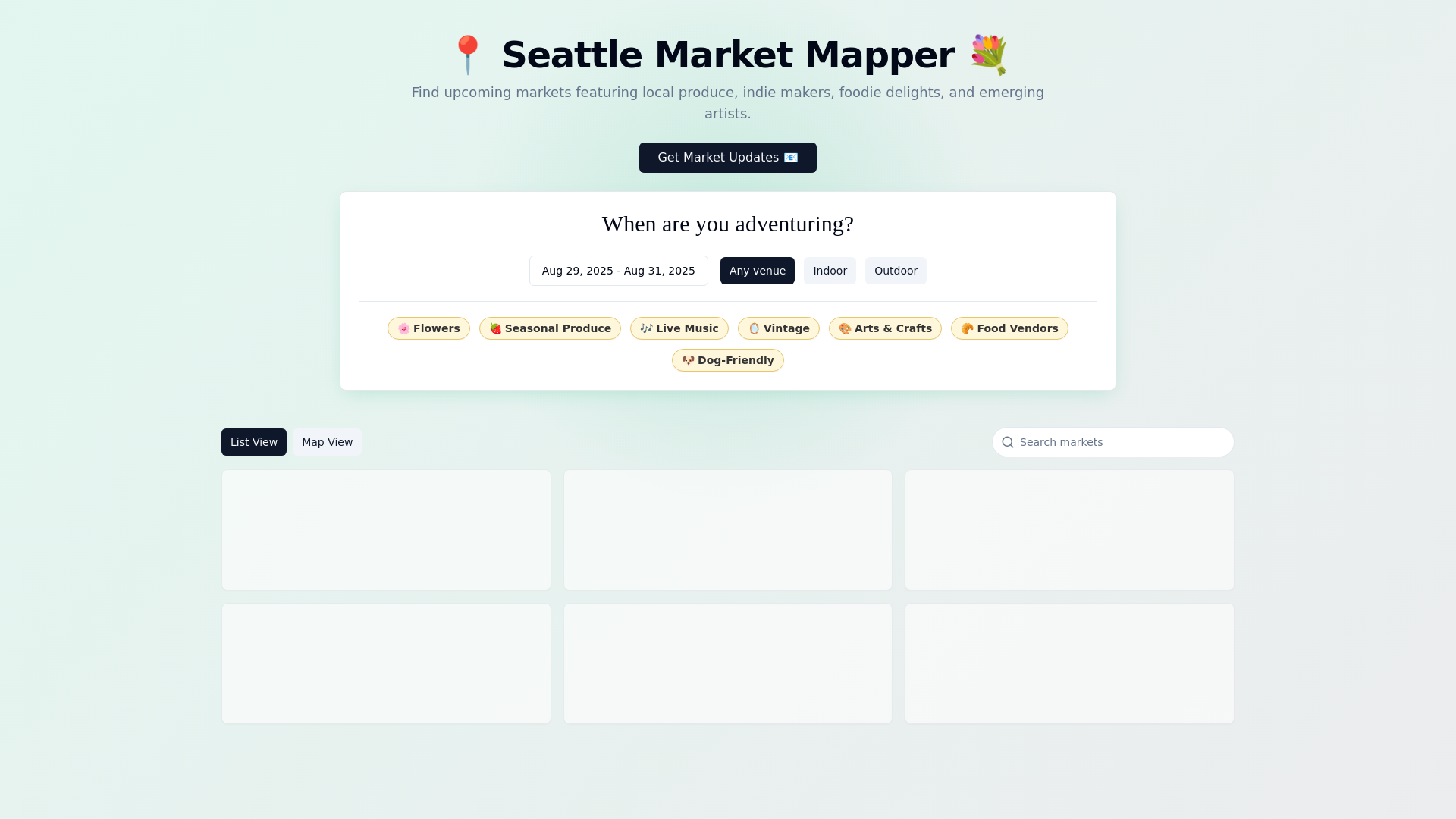Seattle Markets Finder | Arts, Crafts, Vintage & Farmers