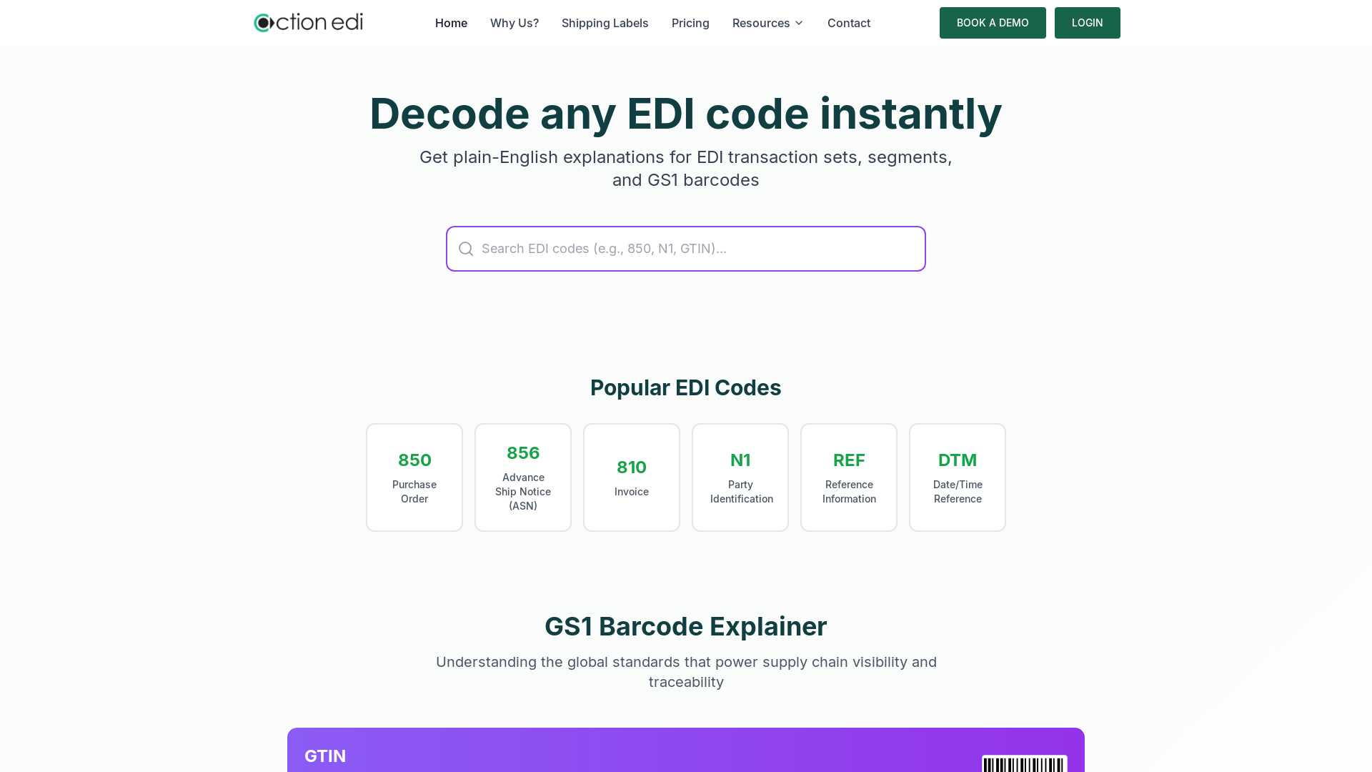 EDI Lookup Tool – Instantly Decode EDI & GS1 Codes