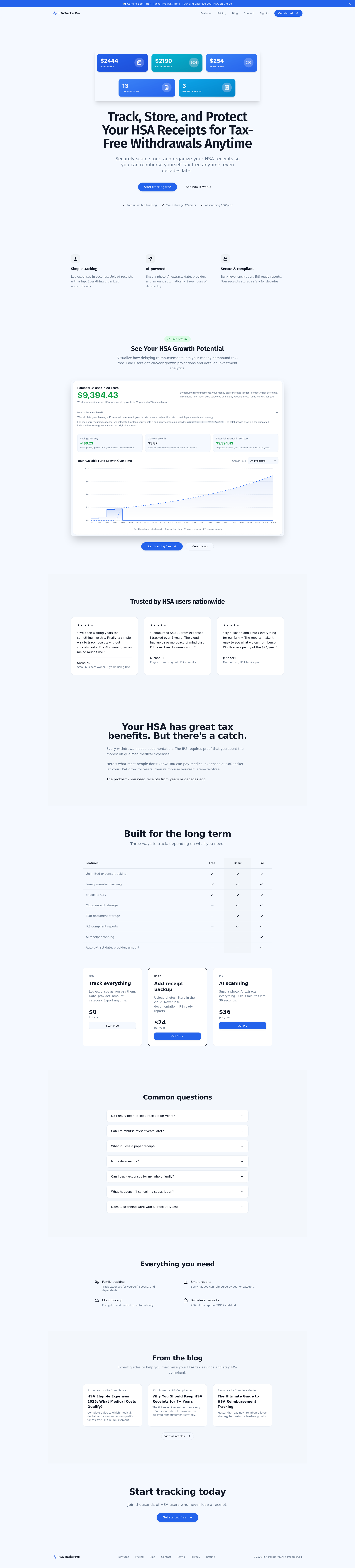 HSA Tracker Pro | Track and Store HSA Receipts Securely