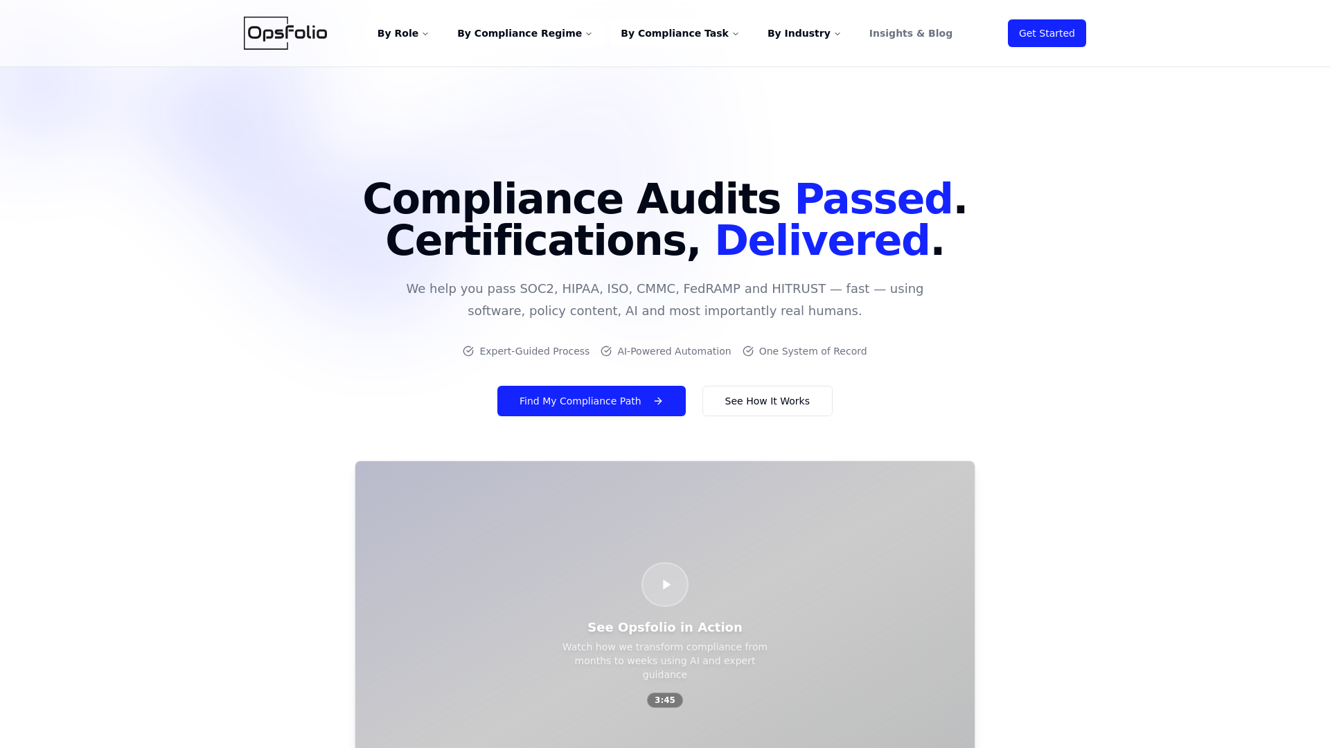 Opsfolio - Compliance as a Service | SOC2, HIPAA, ISO Certification