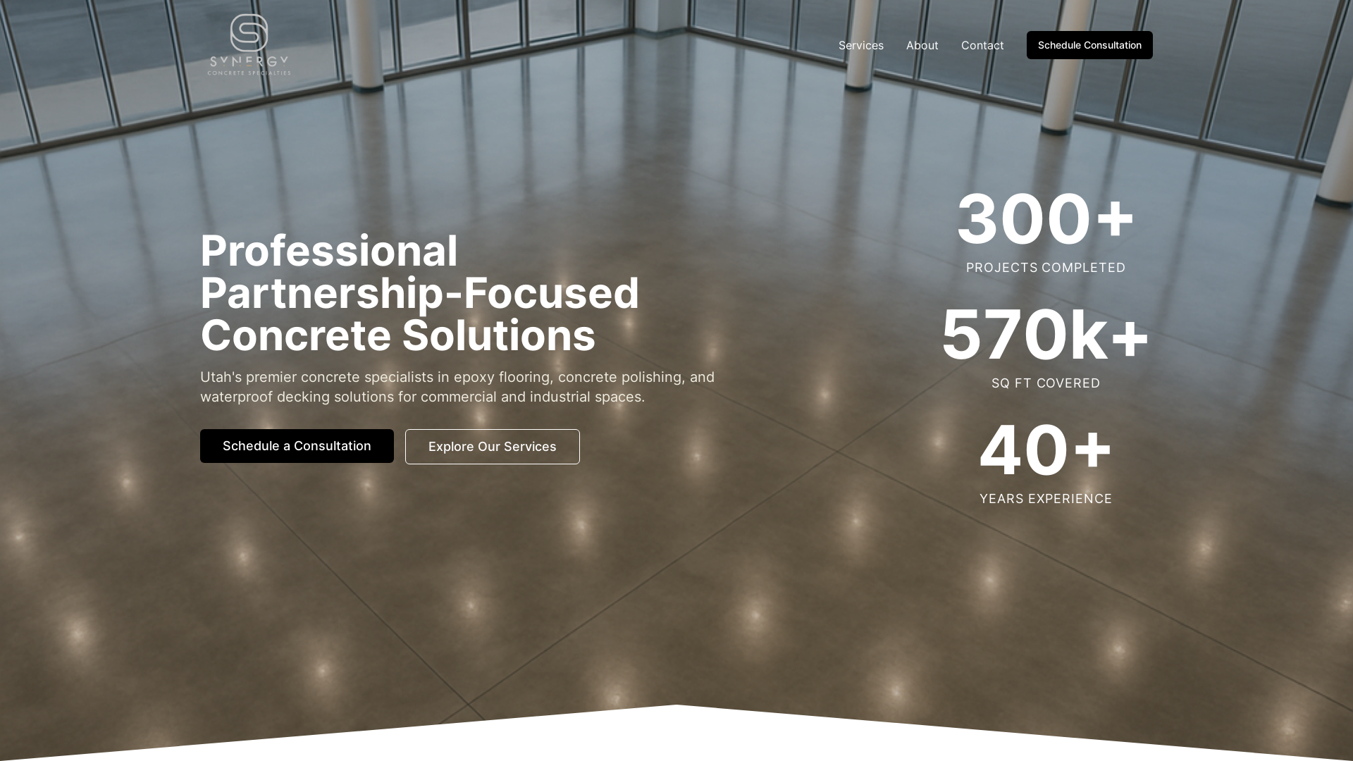 Synergy Concrete Specialties | Epoxy Flooring & Concrete Polishing Experts
