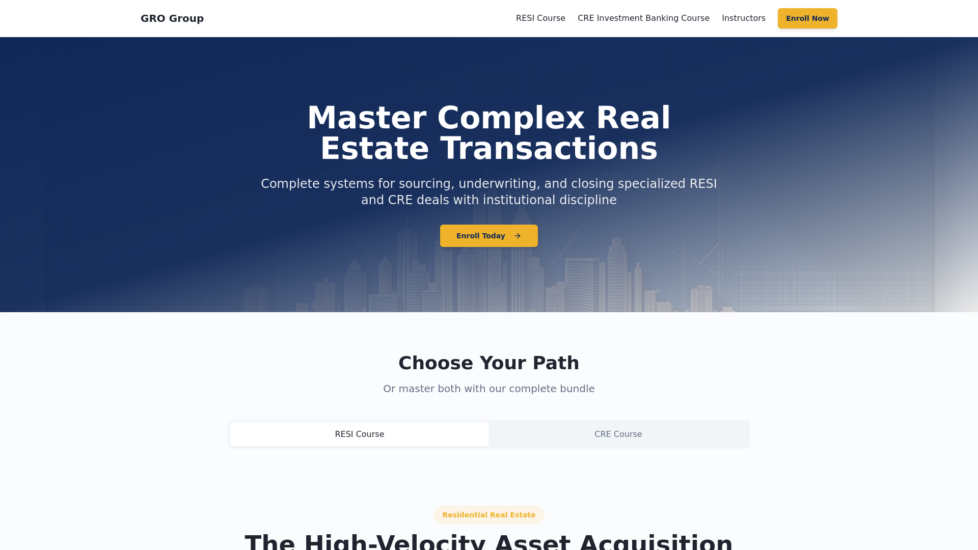 GRO Group – Professional Real Estate Education & Deal Execution Systems