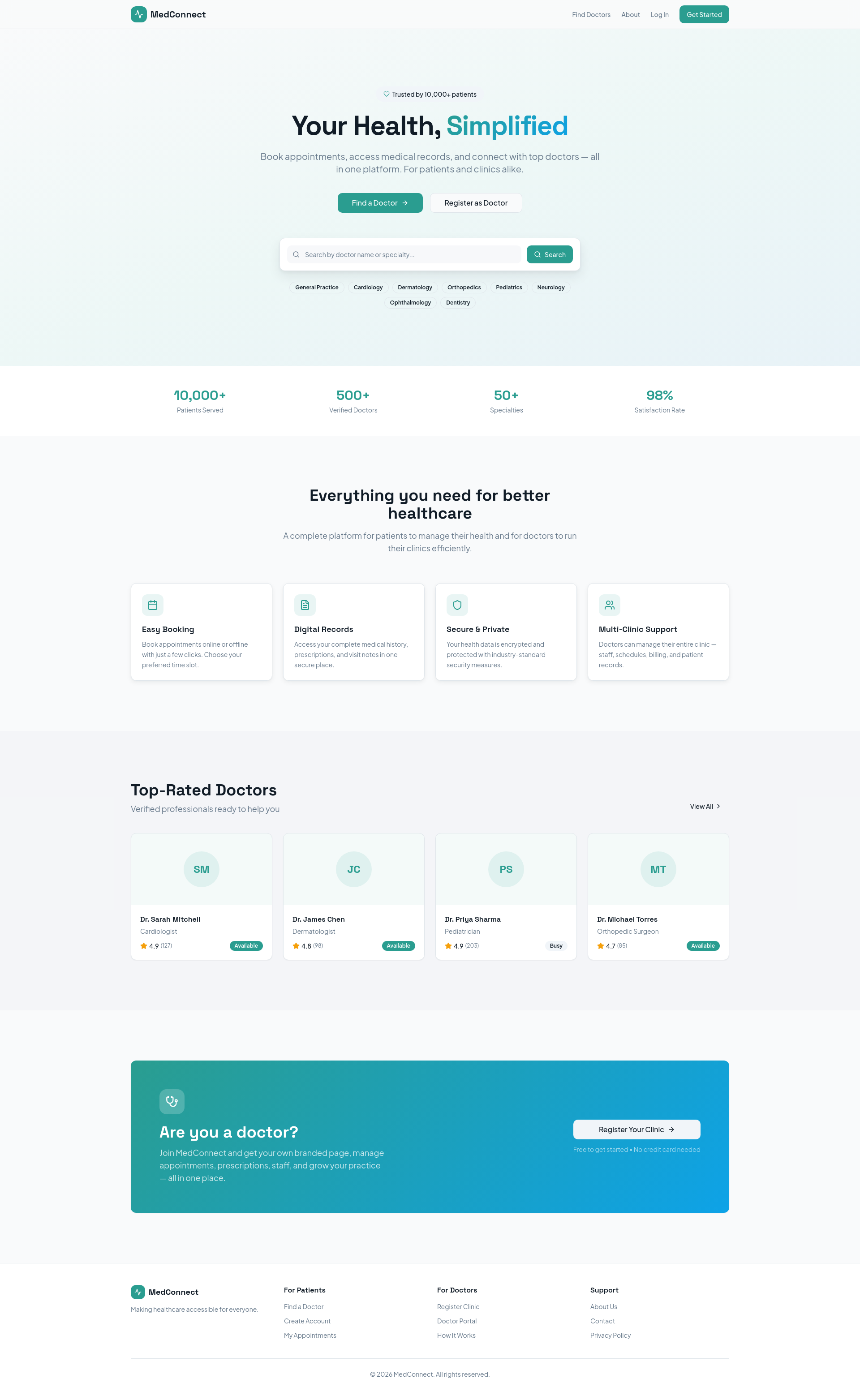 MedSuite — Healthcare Management Platform