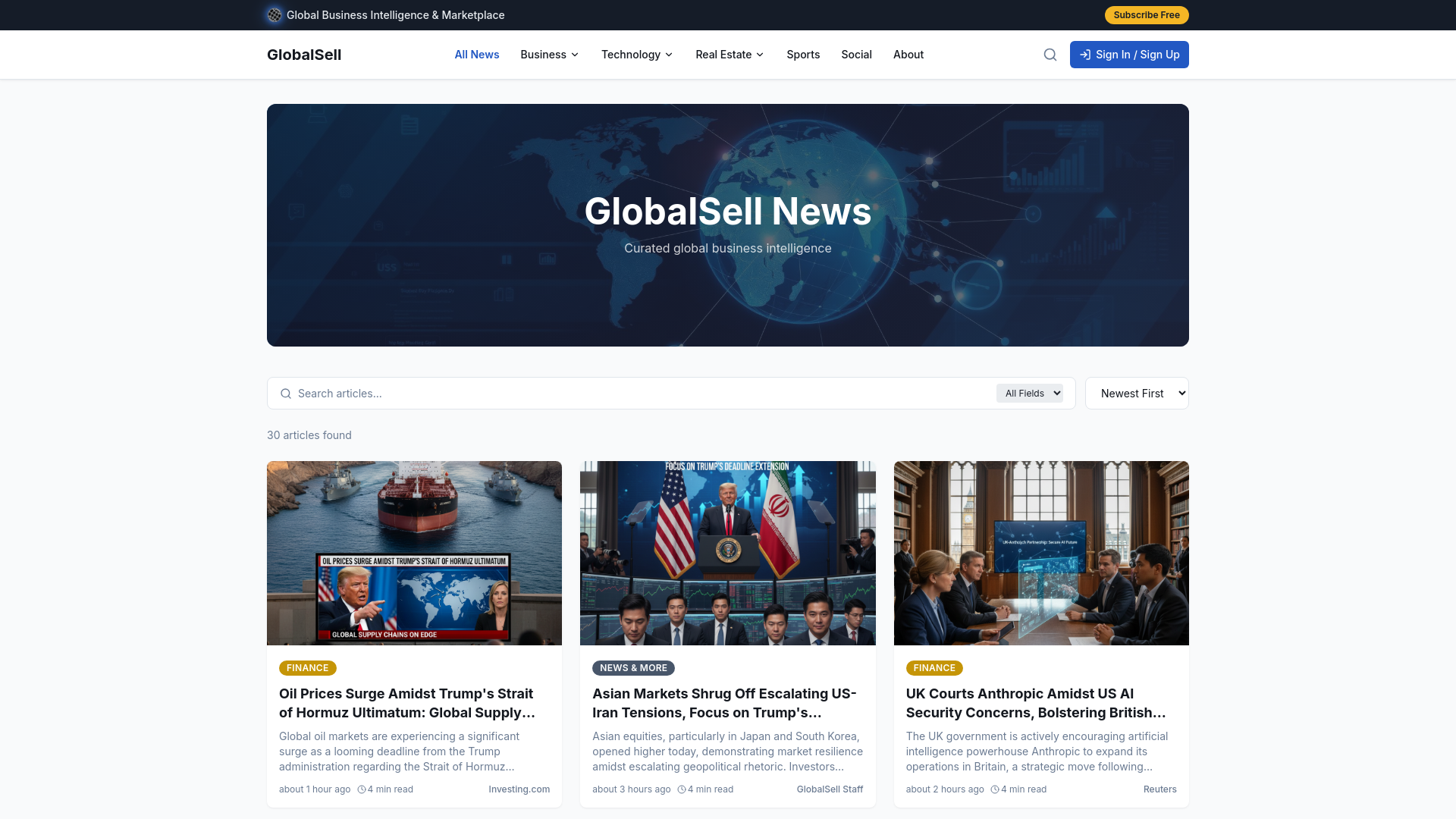 GlobalSell — Global Business Intelligence & News