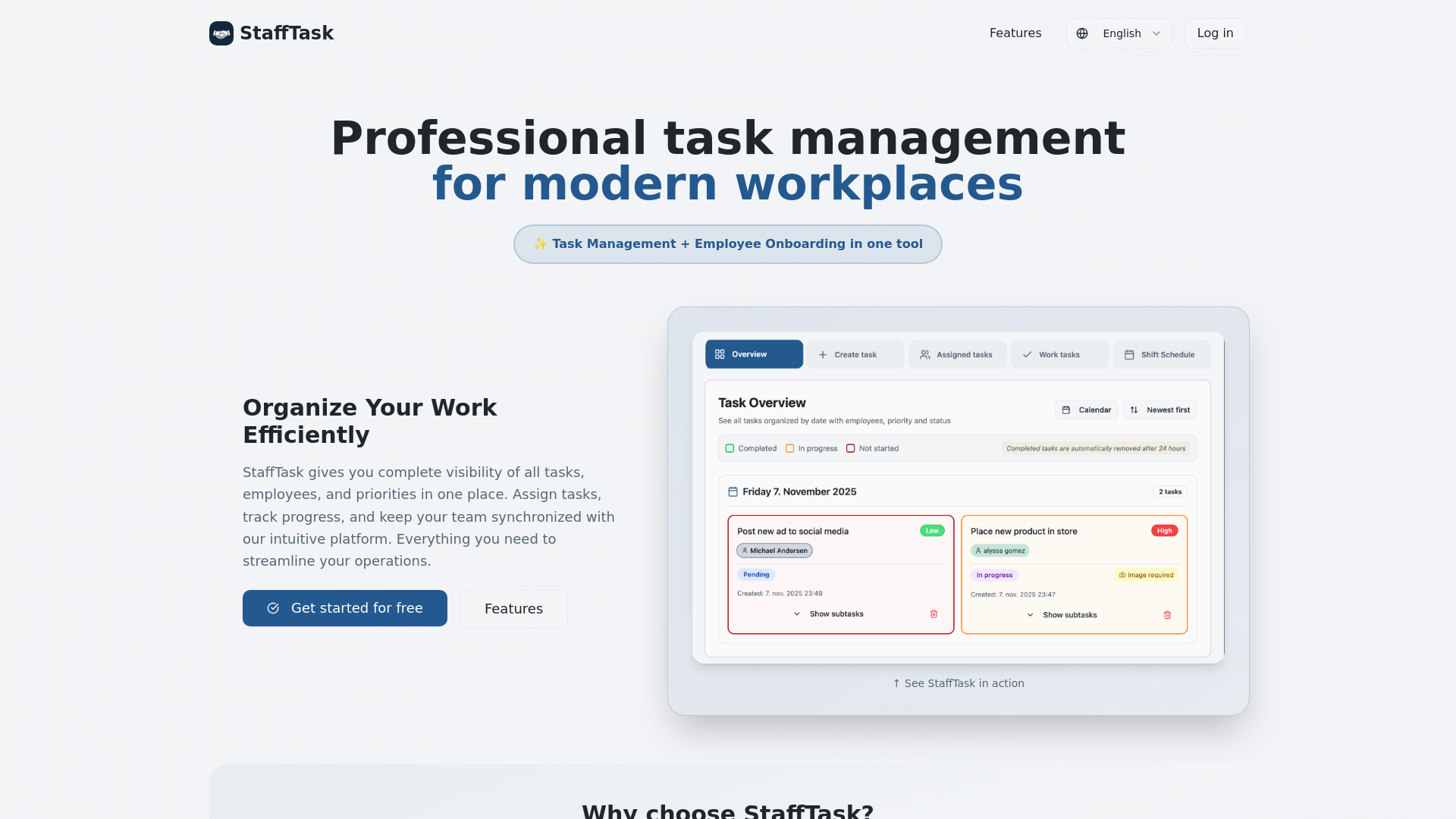 StaffTask - Simple Task Management