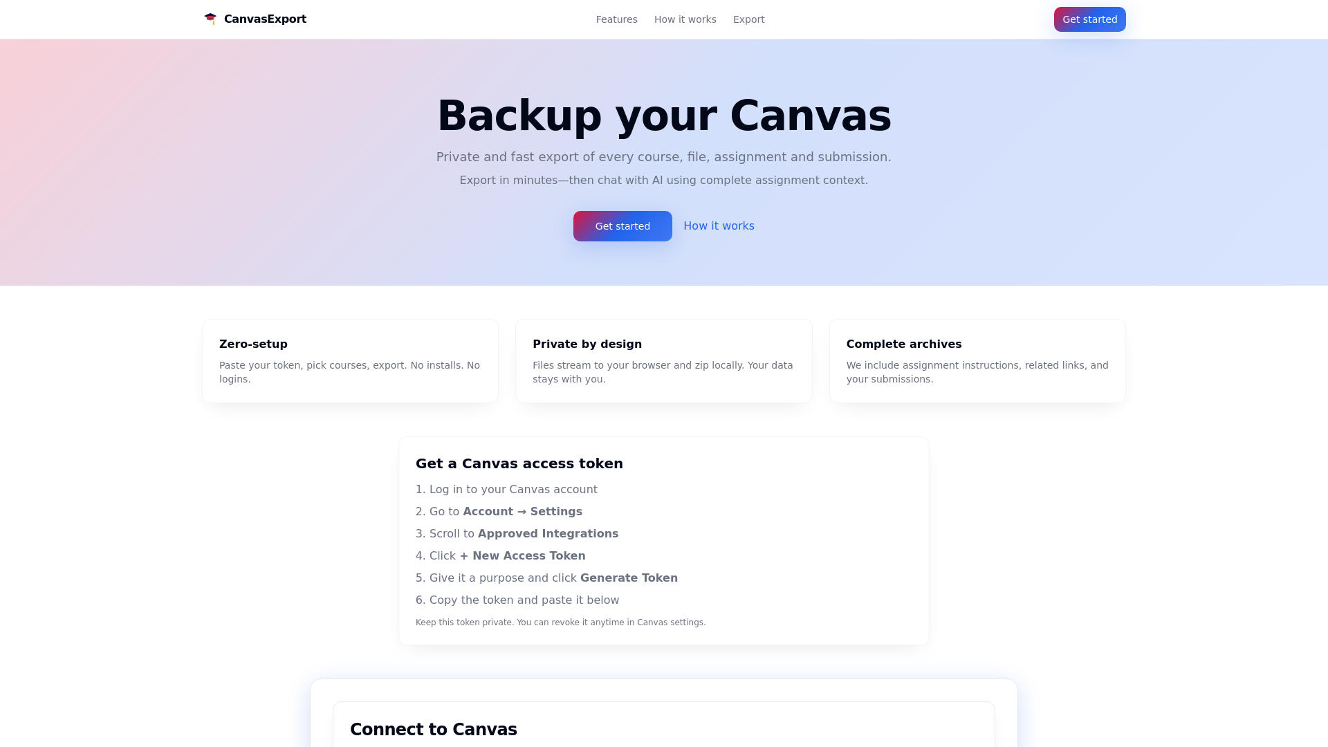 CanvasExport — Export Canvas Courses to ZIP