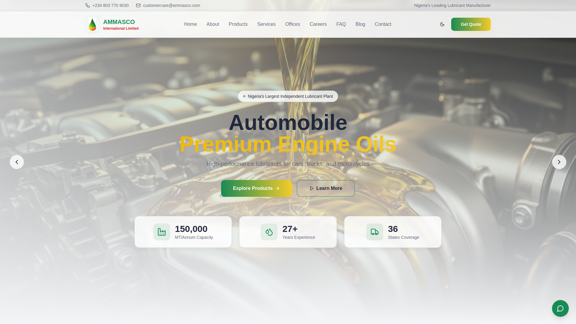 Ammasco International | Nigeria's Premier Lubricant Manufacturer