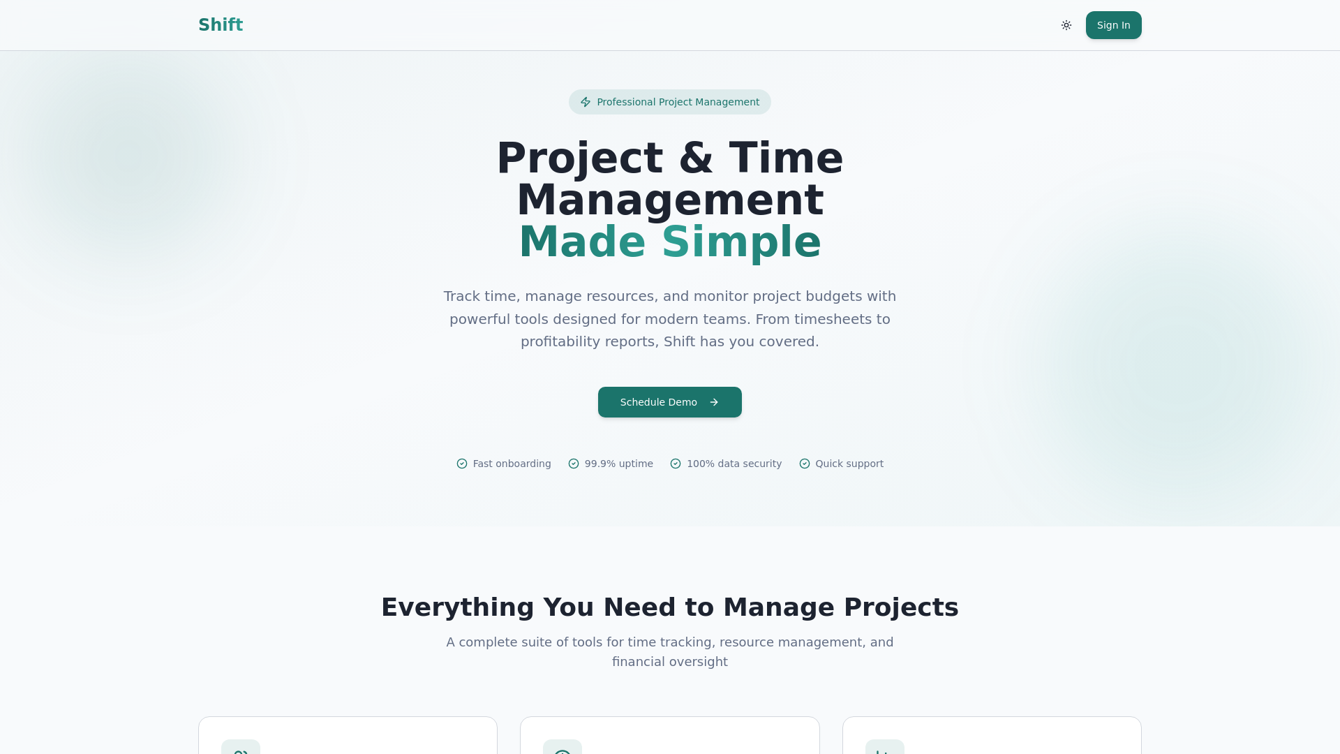 Shift - Project & Time Management