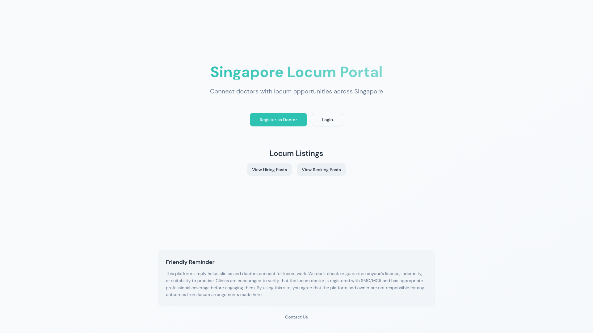 SG Locum - Medical Locum Platform