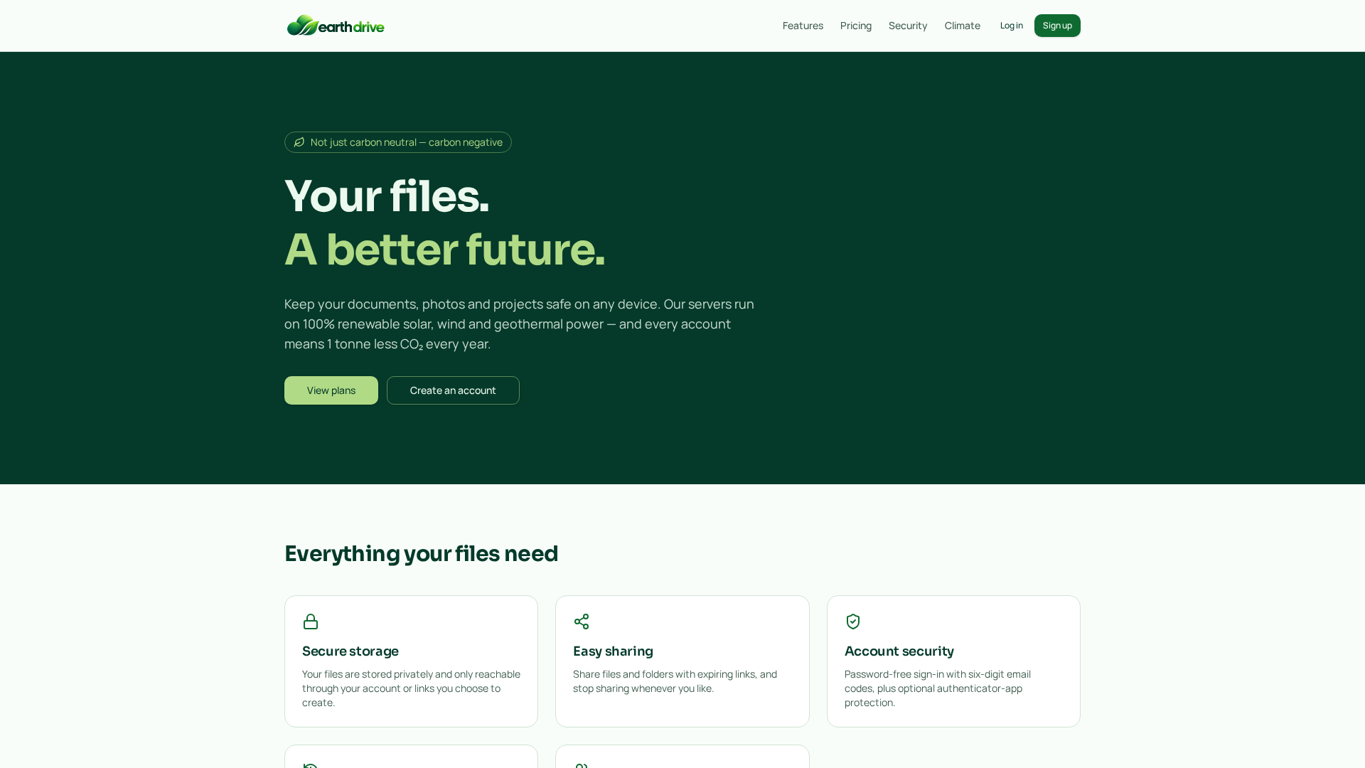 Earth Drive — Your files. A better future.
