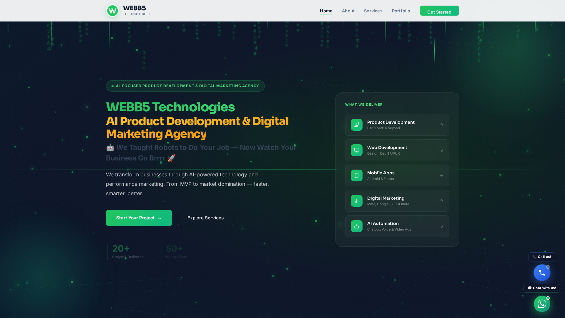 AI Development & Digital Marketing Services | WEBB5